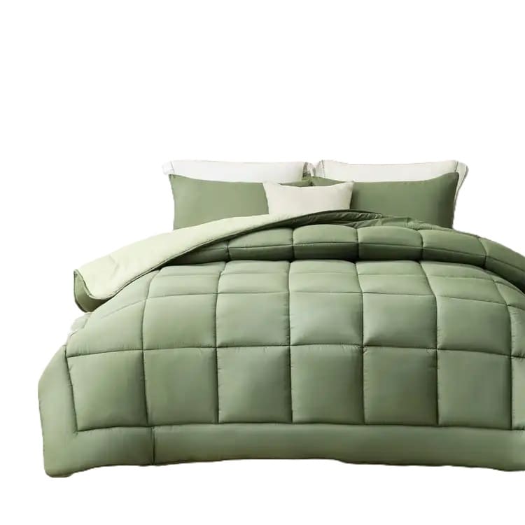 Two Tone Comforter Kg/Sng Green - Vickers Home